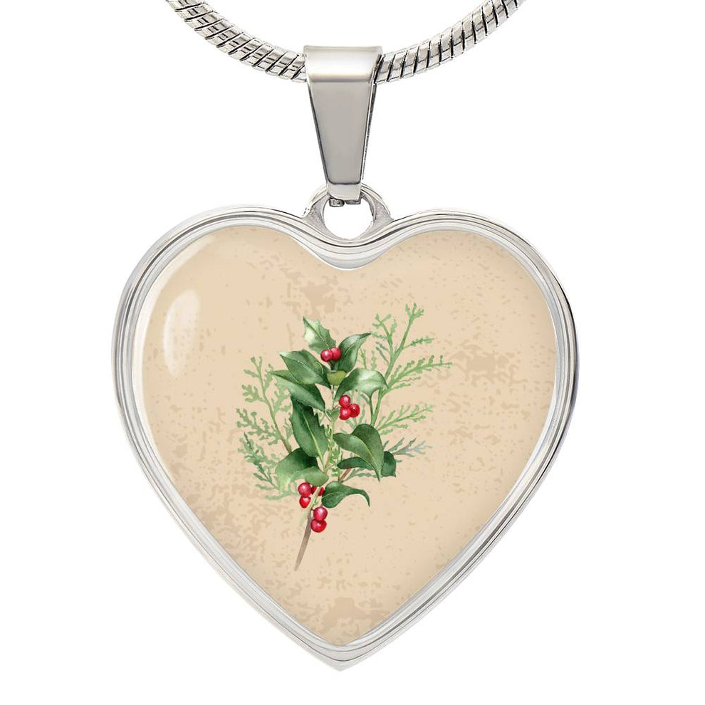 Holly December Birth Flower Heart Luxury Necklace – Loving Sentiments ...
