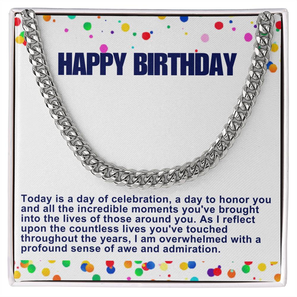 Happy Birthday Cuban Link Chain Necklace – Loving Sentiments Jewelry
