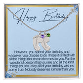 Happy Birthday Custom Baby Feet Necklace – Loving Sentiments Jewelry
